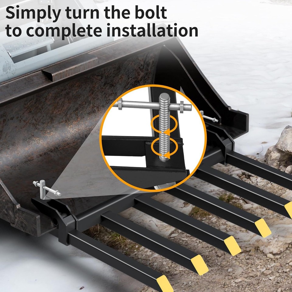 LEDKINGDOMUS Clamp on Debris Forks to 60" Bucket 4000 lbs Pallet Forks ...