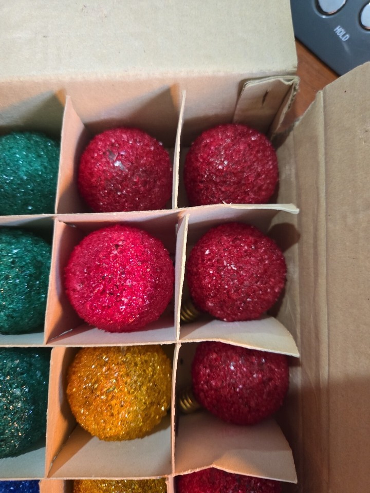 25 Vintage Lighted Ice Snowball Sugar Frosted Christmas Light Bulbs ...
