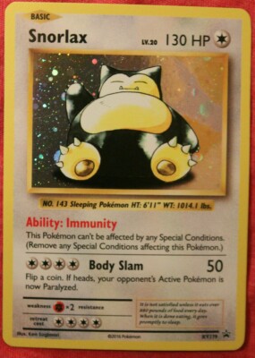 Snorlax HOLO PROMO Pokemon XY179 Black Star Holographic Foil Rare - LP ...