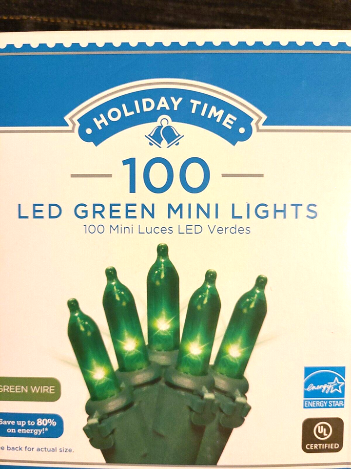 HOLIDAY TIME 100 GREEN LED MINI LIGHTS - NEW | eBay