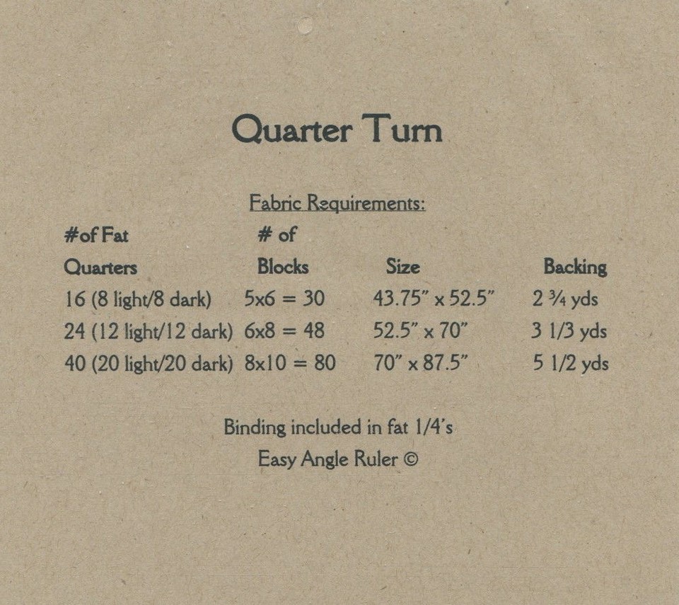 Quarter Turn ~ Quilt Quilting Pattern ~ by Open Gate OG023 | eBay
