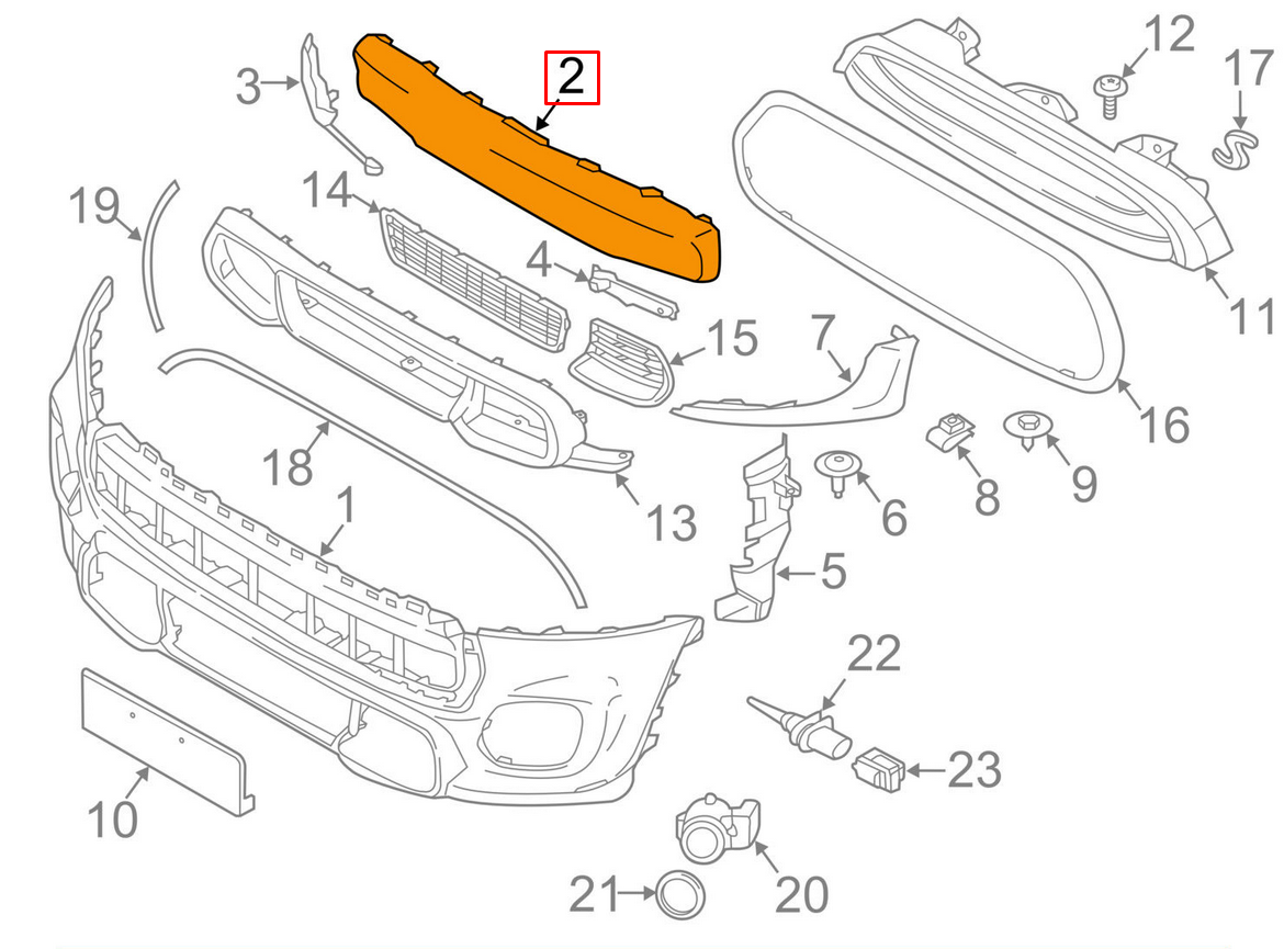 MINI F55 Front Bumper Cover 51117379434 7379434 New Genuine | eBay