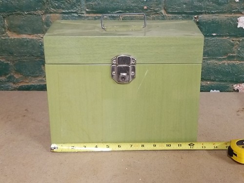 Vintage Green Wood Grain Fileaway Metal Letter File Box No Key | eBay