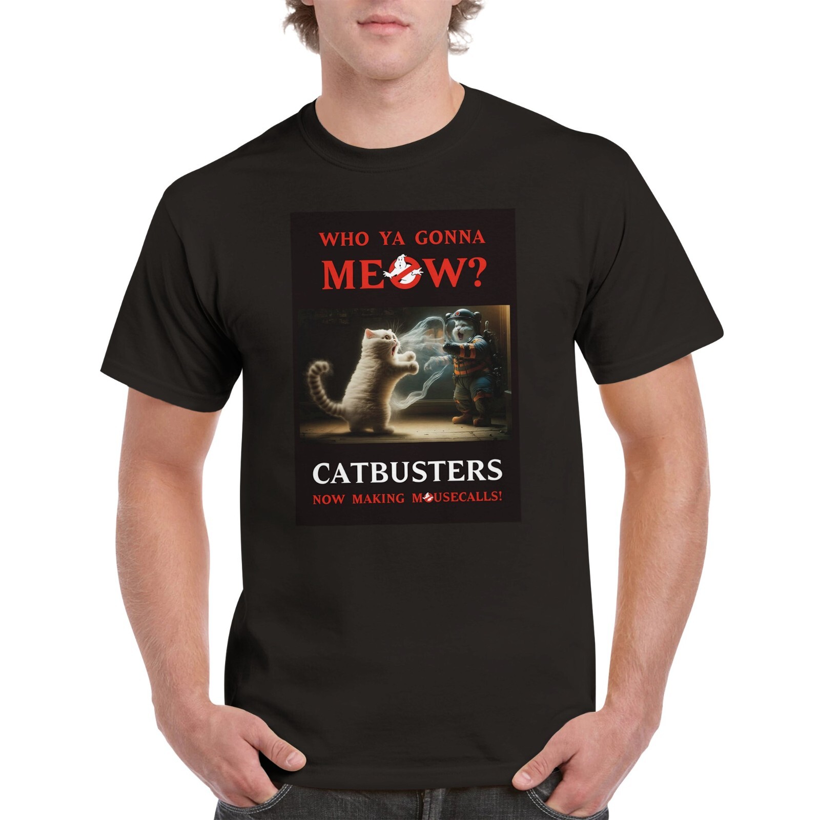 Catbusters (Ghostbusters) Heavyweight Unisex Crewneck Film T-shirt Cat ...
