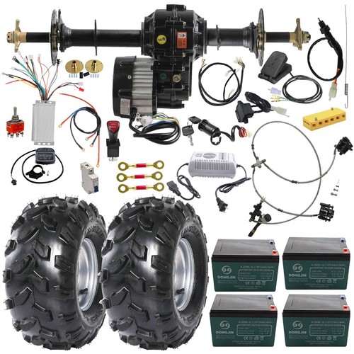 30" Rear Axle Kit 8" Wheels Electric Differential Motor Go Kart ATV ...