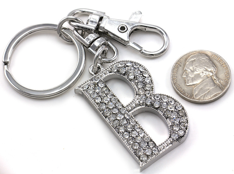 Clear Name Alphabet Initial Letter A-Z Car Keychain Key Ring Wedding ...