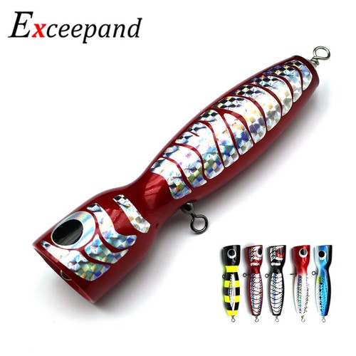 Big Game Handmade Wooden Saltwater Bait GT Popper Topwater Fishing Tuna ...