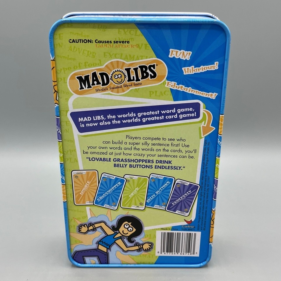 Mad Libs Card Game Collector Tin World's Greatest Word Card Game 2004 ...