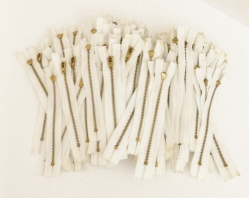 Lot of 40 Metal Zippers Brass 5.5 Inch Sewing Closed End Self Lock "AS ...