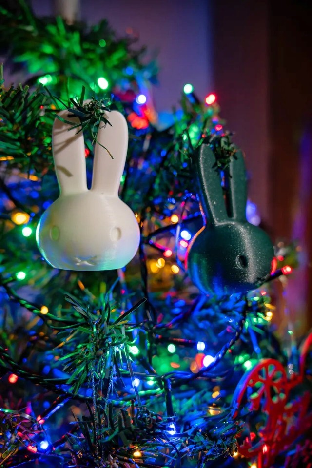 2 Pcs Cute Miffy Tree Ornament - Plastic | Adorable Christmas Tree ...