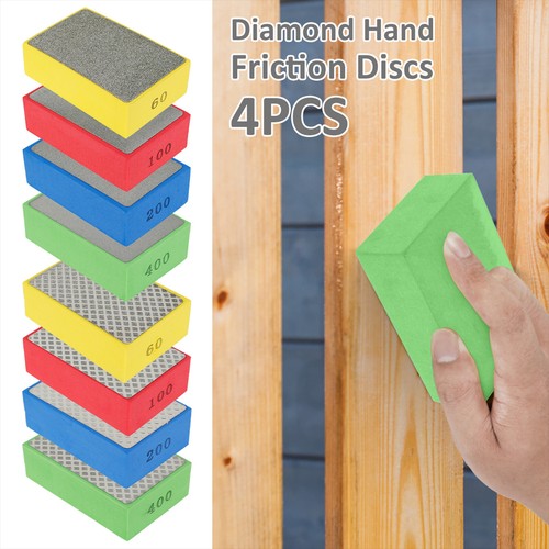 4X Diamond Hand Polishing Pad Tile Glass Grinding Block Pad 60# 100 ...