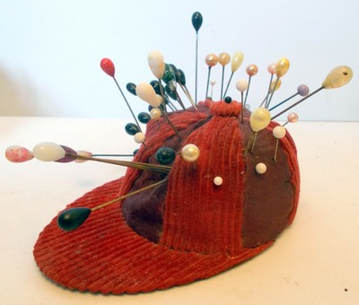 Vtg JOCKEY HAT Cap HAT PIN CUSHION HOLDER HORSE Racing Hatpins ...