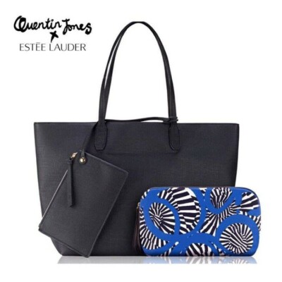 Estee Lauder x Quentin Jones BIG TOTE with Card Holder & Cosmetics Bag ...