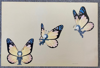 Stewart Moskowitz 1978 BUTTERFLY LANDING Print Poster 22.5 x 15 VINTAGE ...