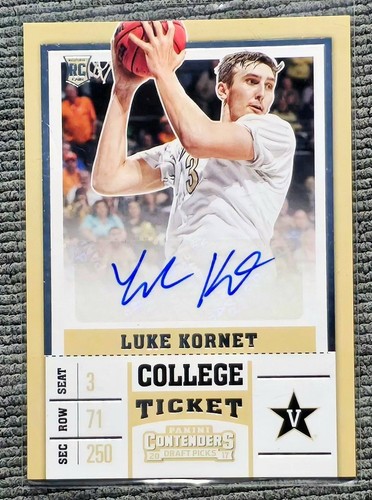 Luke Kornet 2017 Panini Contenders Signature College Ticket Rookie Card ...