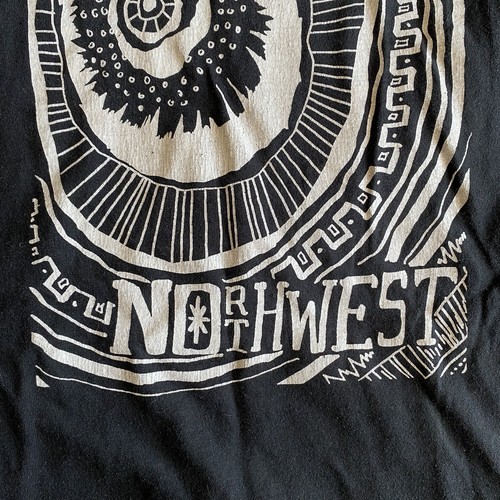 VTG 90s Men's XL Vikings NWAC Tribal Northwest Black T Shirt Sports ...