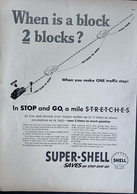 Vintage 1938 Super-Shell Gasoline Print Ad | eBay