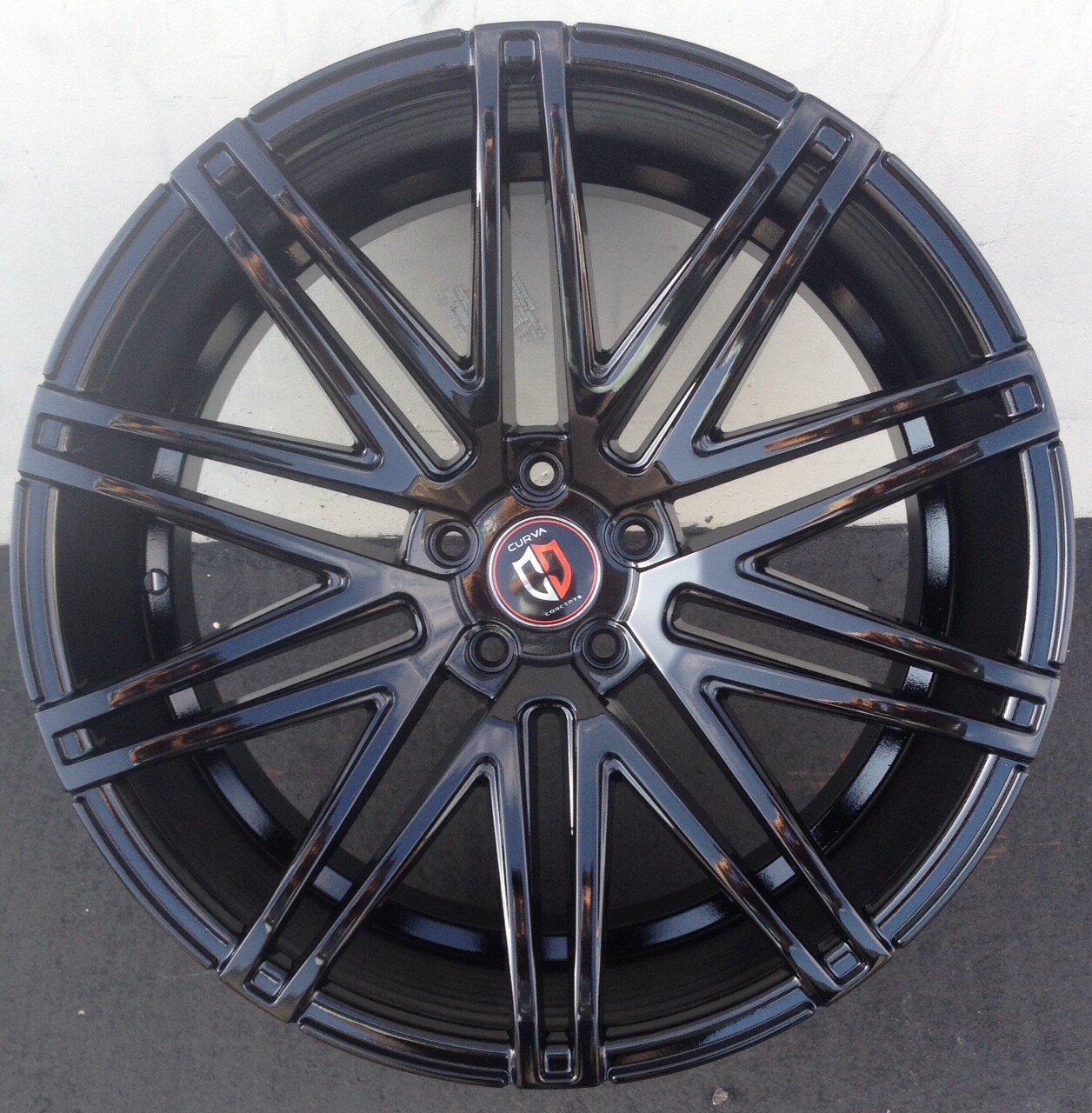 22'' inch Curva C48 Wheels Tires Black Porsche Panamera Staggered Rims ...