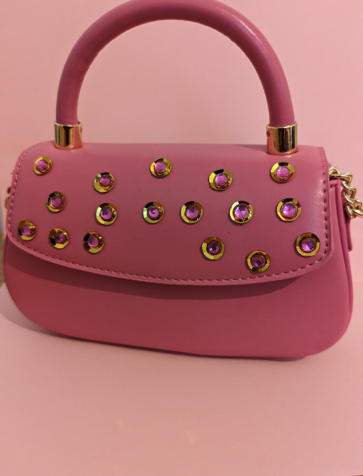 Small pink handbag. Crossbody and handle. Great for a variety of events ...