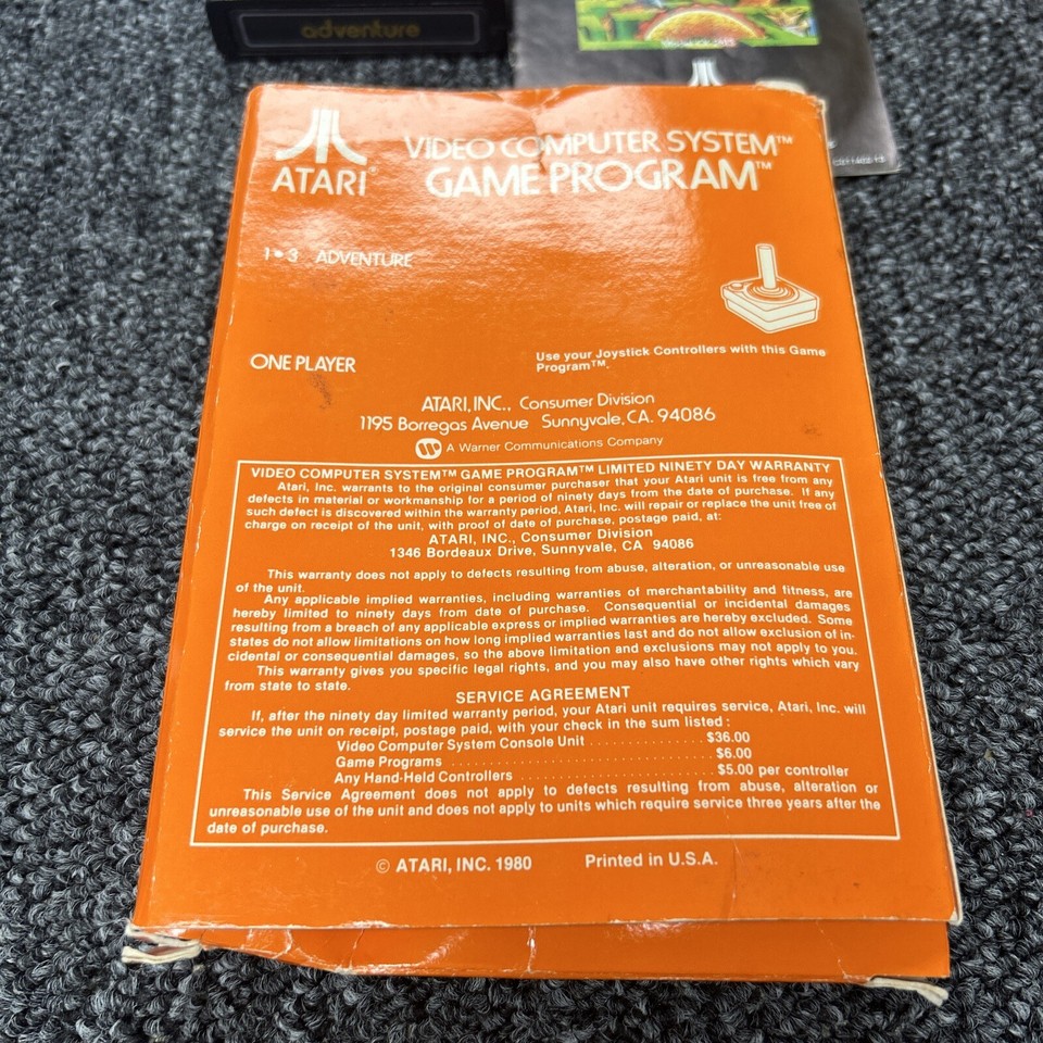 Adventure (Atari 2600, 1980) Complete Tested and working | eBay