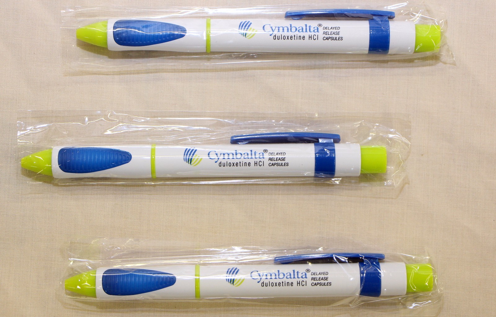 Drug Rep Pens 3 Cymbalta Plastic Colorful New in Sleeve | eBay