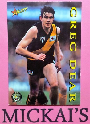 AFL SELECT - RICHMOND FOOTBALL CLUB - GREG DEAR - FOOTY TRADING CARD ...