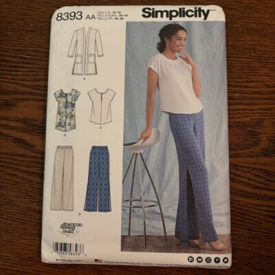 SIMPLICITY 8393 American Sewing Guild Tunic Top Pants Knit Long Jacket ...
