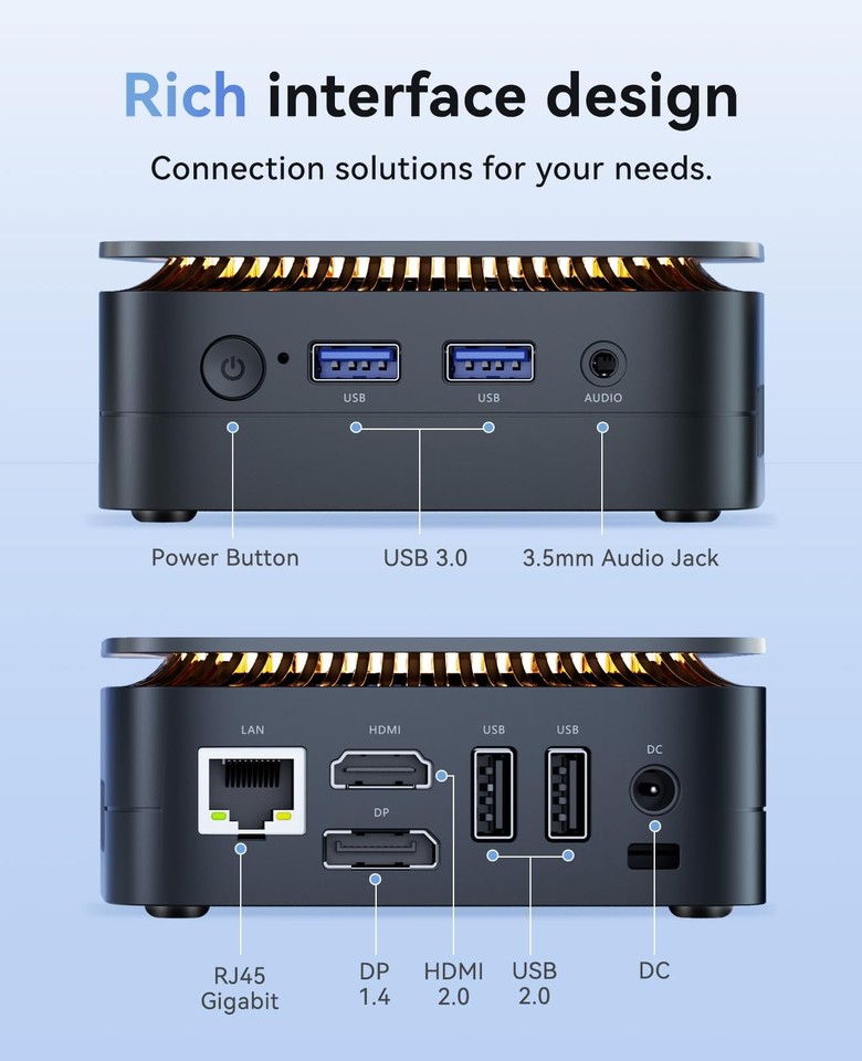 Mini PC Computer, Intel Processor N97 (up to 3.6 GHz), 16GB DDR4 RAM ...