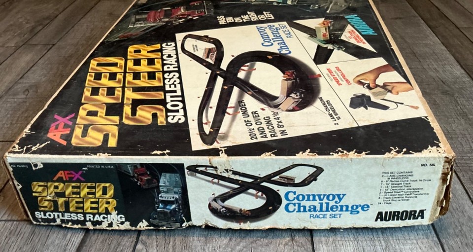 AFX SPEED STEER Slotless Racing CONVOY CHALLENGE SET ~ w/Trucks ~ 1979 ...