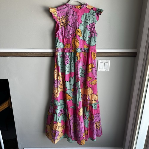 Banjanan Constance Good life Peach Floral Sleeveless Maxi Dress Women’s ...