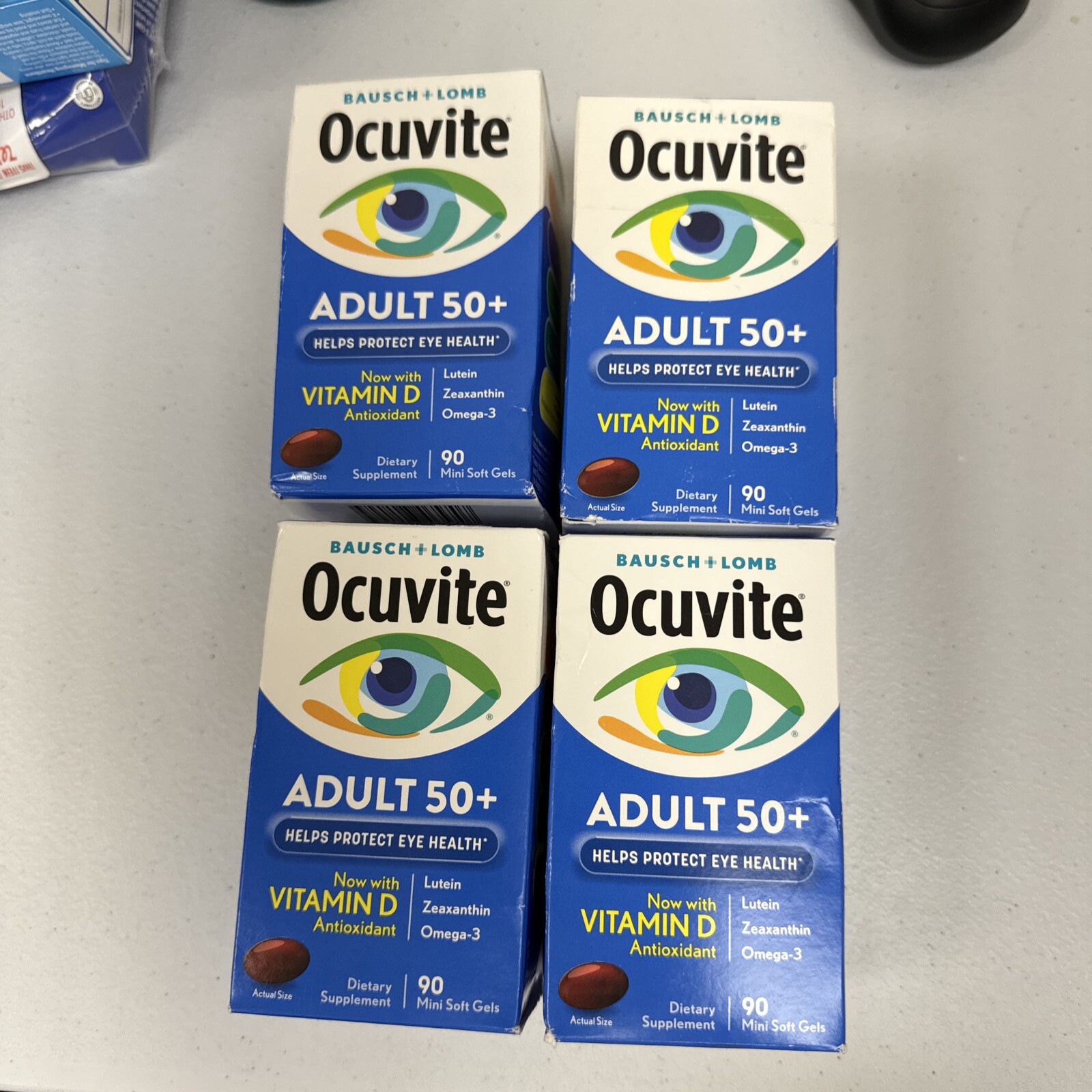 T Lot 4 Ocuvite Adult 50+ Vitamin & Mineral Supplement 90 SoftGels Exp ...