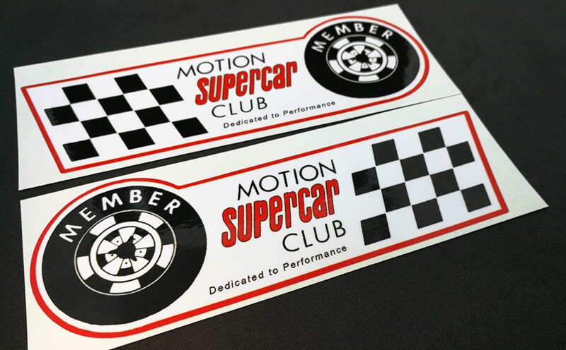 MOTION Supercar Club Decals x 2, BALDWIN CHEVROLET Vintage Style Vinyl ...