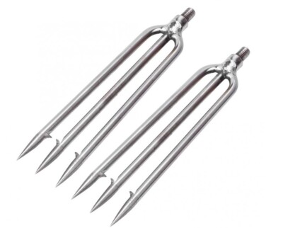 Stainless Steel Hand Spear 3 Prong Barb Screw Gun Fishing Spearfishing ...