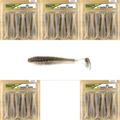 (5) Packs Of 6 Reaction Strike 4" Chunky Shad Swimbaits Tennessee Shad ...