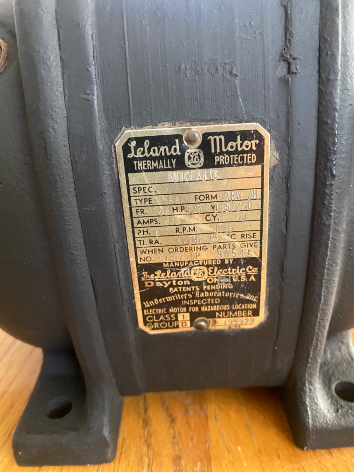 Vintage 1940's Gas Pump Motor Leland Electric Company Dayton Ohio | eBay