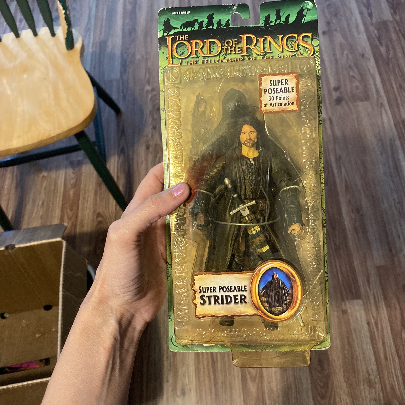 2003 Lord of The Rings Super Poseable Strider Figure by ToyBiz Unopened ...