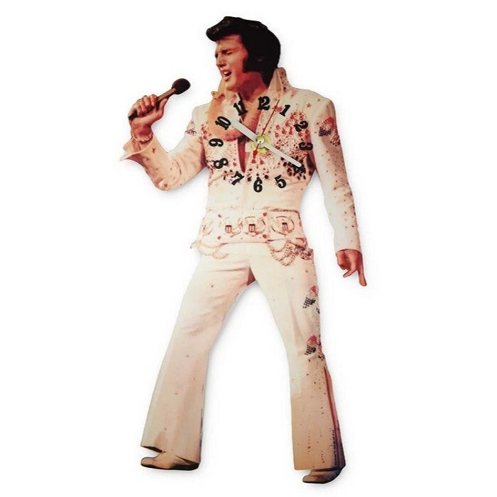 New Elvis Presley Swinging Legs Wall Clock NIB White Jumpsuit Home ...