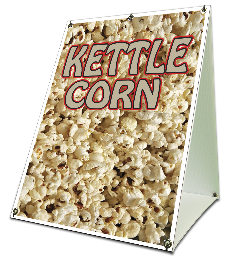 Kettle Corn Sidewalk Sign Retail A Frame 18"x24" Concession Stand ...