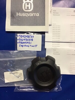 Genuine Husqvarna Fuel Cap Assy. 3”. #584248701 /532430218 /532195951 ...