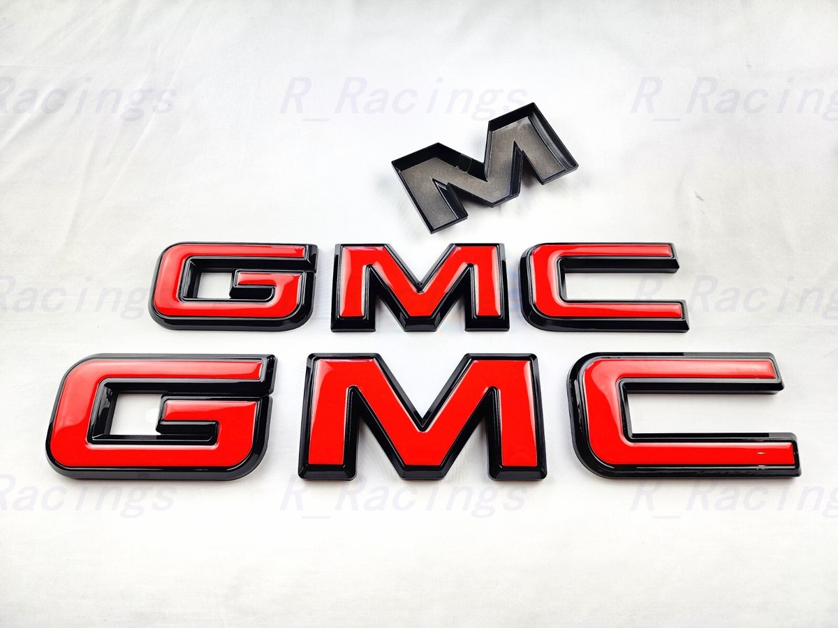 Gmc Racing Logo 3x All Terrain Emblems Engine Race Motor Swap Badge