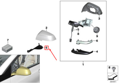 NEW BMW I3 I01 LEFT MIRROR BASE 51167304033 7304033 OEM | eBay