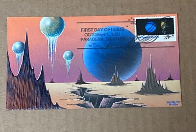 US FDC Ron Beller Cachet Hand-Painted #2576 Space Exploration Neptune ...