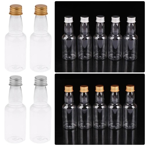 5Pcs Silver/ Gold Caps Plastic Spirit Bottle Wine Bottle Alcohol Shot ...