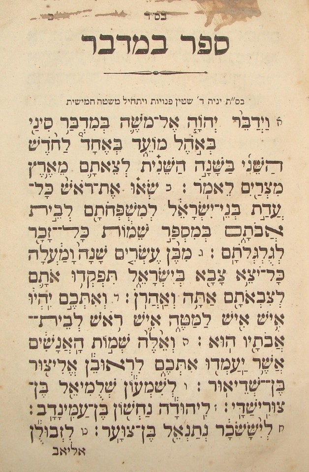 Book Jewish Judaica Rabbi Antique 1862 Or Gadol Bamidbar Torah Livorno ...