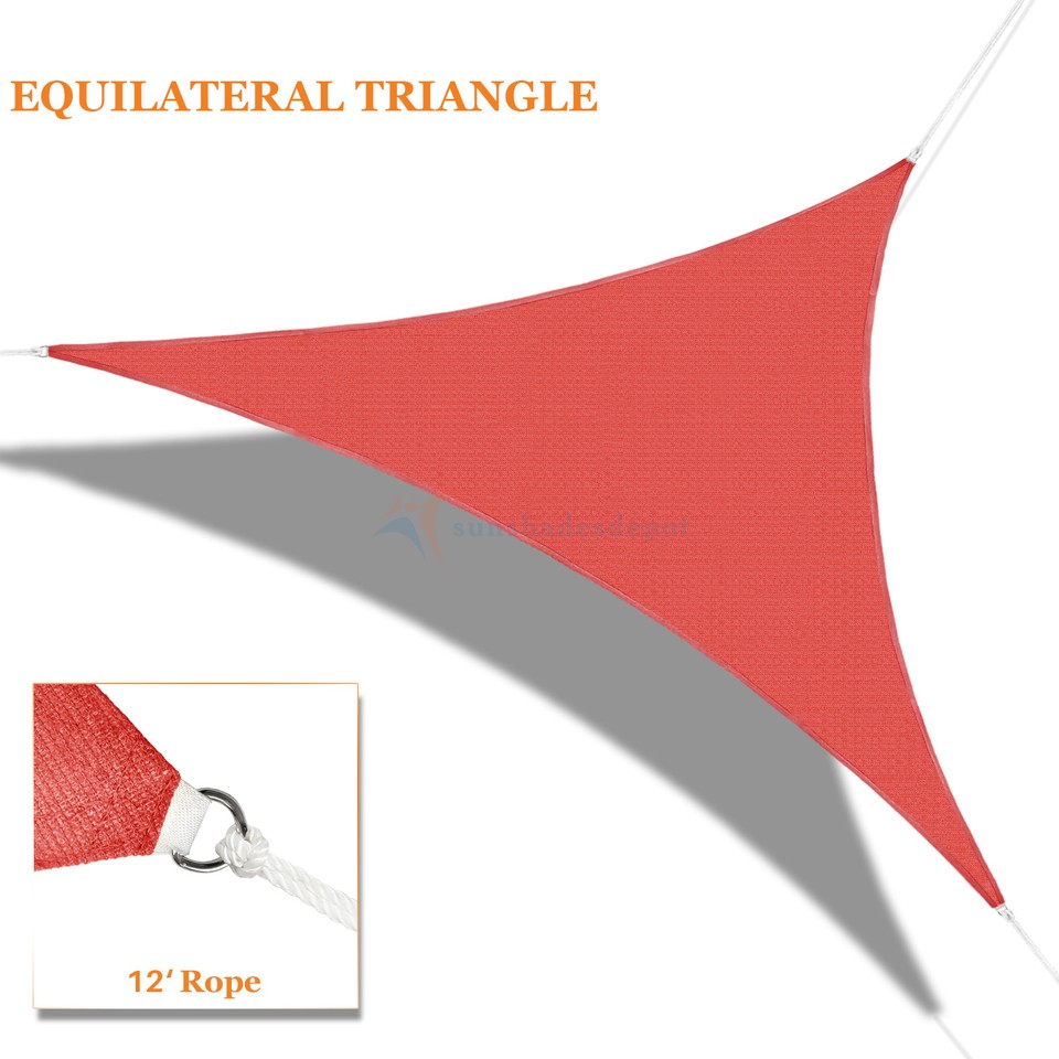 Red Sun Shade Sail Permeable Right Triangle Canopy Lawn Patio Pool ...
