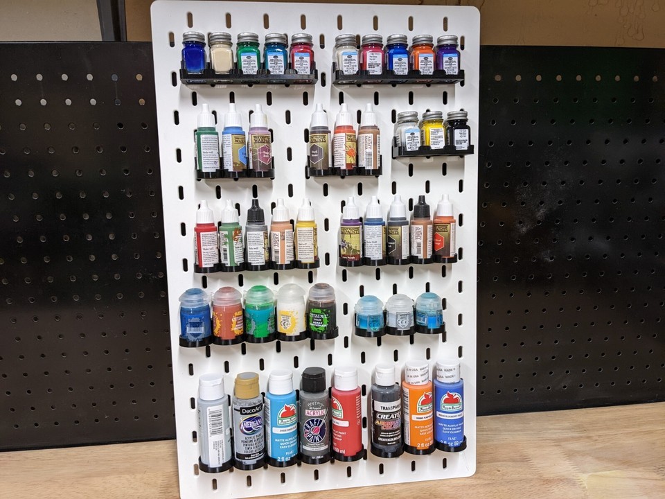 Hobby Storage - Ikea Skadis Peg Board Testors Acrylic Paint Racks ...
