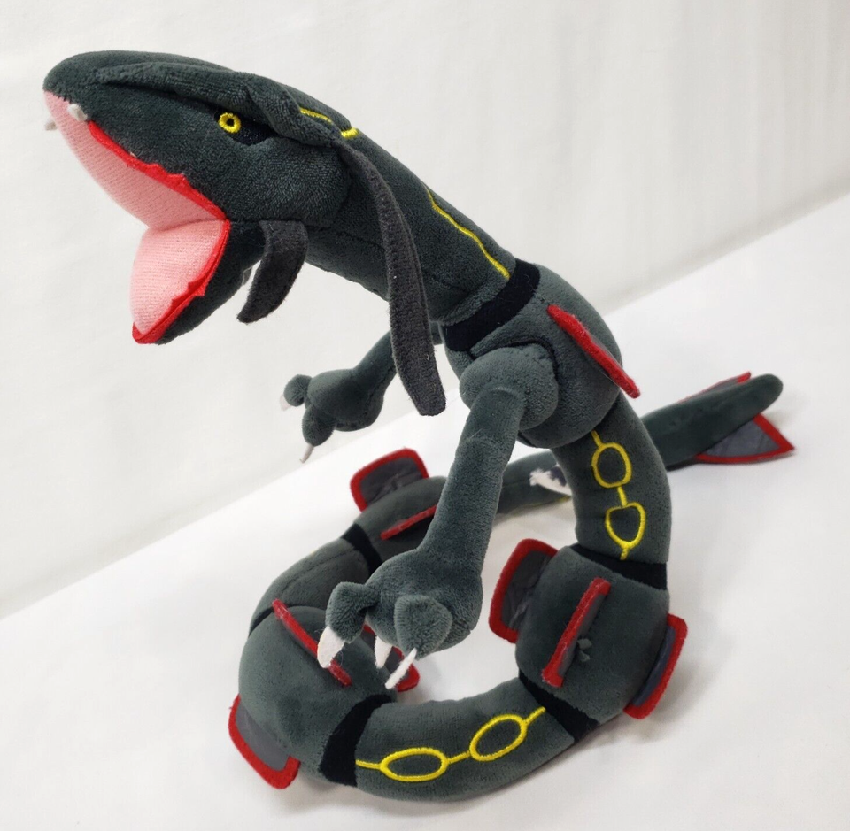 Pokemon Shiny Rayquaza Plush 32" Long Poseable Black Stuffed Animal ...