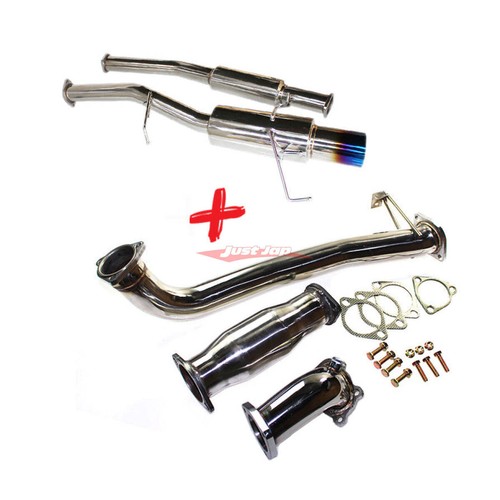 JJR Hyperflow Stainless Steel Exhaust System Titanium Tip Look (Catco ...