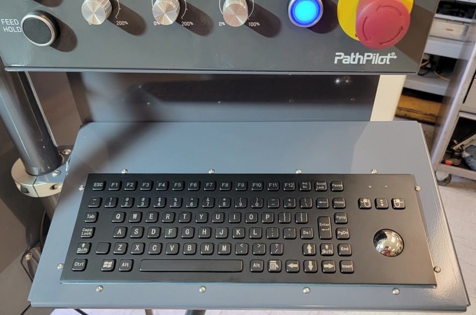 Industrial Keyboard with Trackball for Tormach CNC Mill with Operator ...