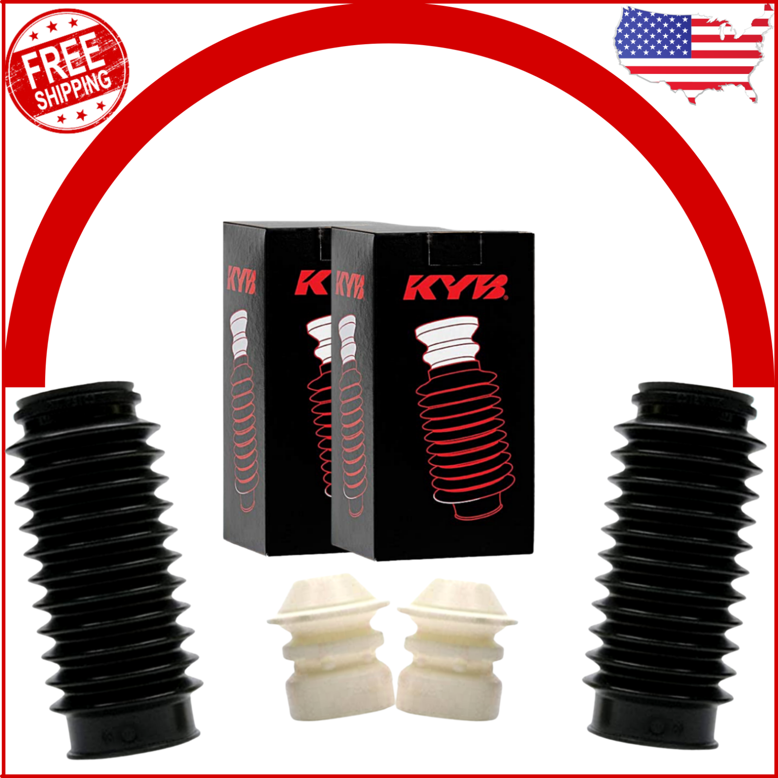 SB108 PAIR KYB SUSPENSION SHOCKS/ STRUTS BELLOW DUST BOOT W/ BUMPER ...